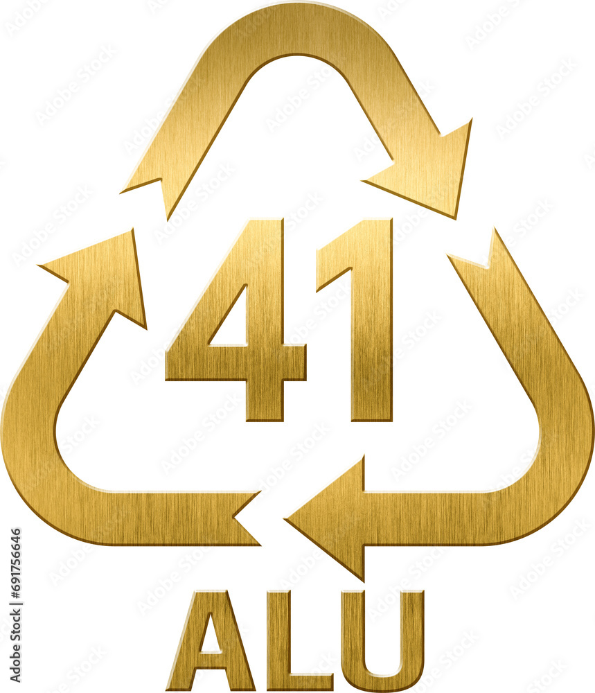 41 ALU Aluminium Packaging and Recycling Symbol for Identifying ...