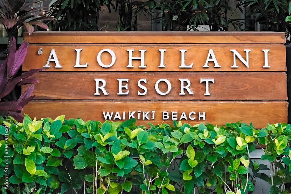 Honolulu, Hawaii - December 10, 2023: 'Alohilani Resort Waikiki Beach ...