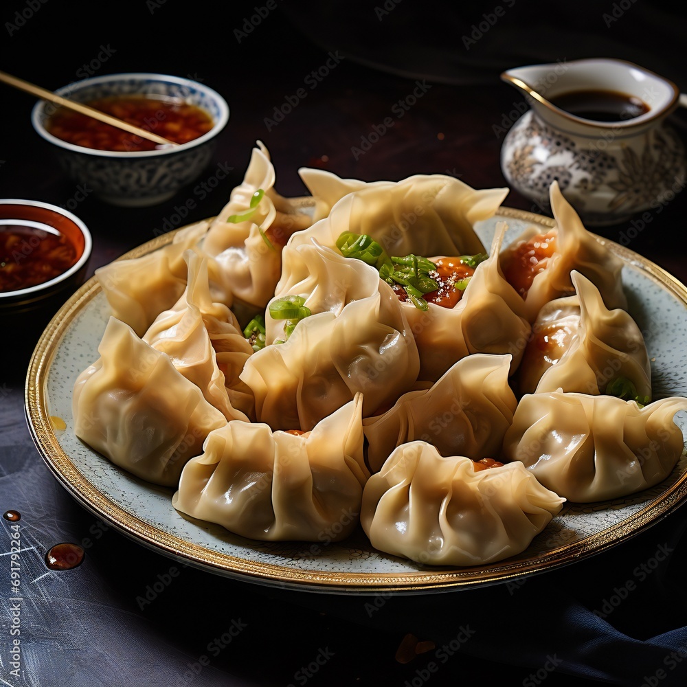 Fried wontons, deep fried golden brown triangle wonton, popular Chinese ...