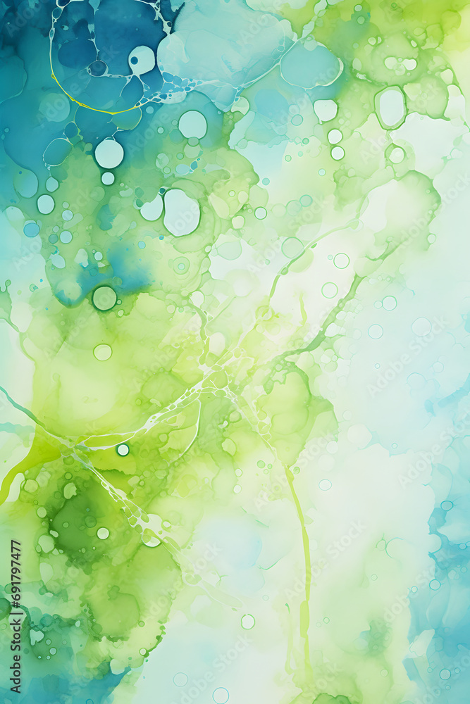watercolor painting of green and blue nature poster background Stock ...