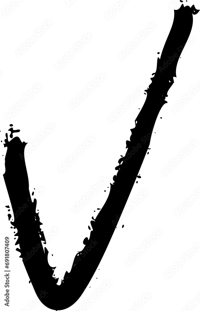 Hand drawn black checked check mark, tick box doodle icon, transparent ...