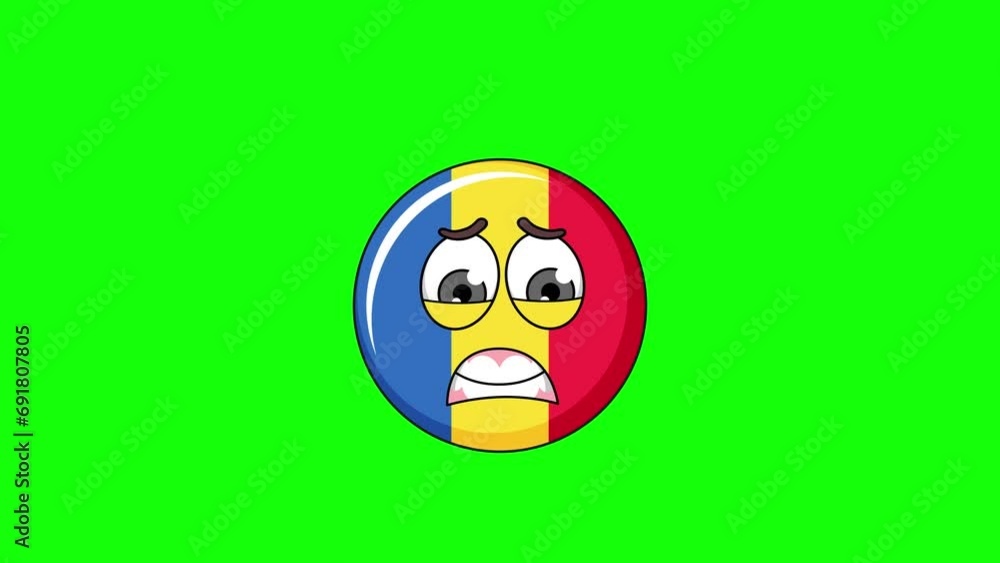 flag of romania cartoon with a face screaming in fear, emoji emoticon ...