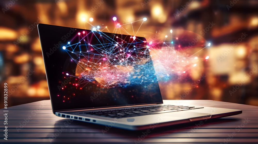 nternet network technology, IoT, digital software development, computer code, modern tech ...