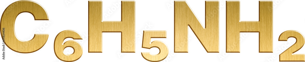 Aniline - C6H5NH2 Sparkling Gold Organic Chemical Formula Stock Photo ...