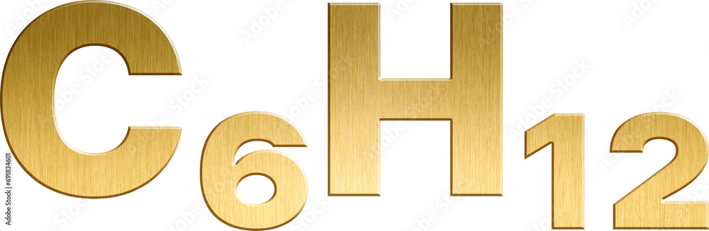 Cyclohexane - C6H12 Sparkling Gold Organic Chemical Formula Stock Photo ...