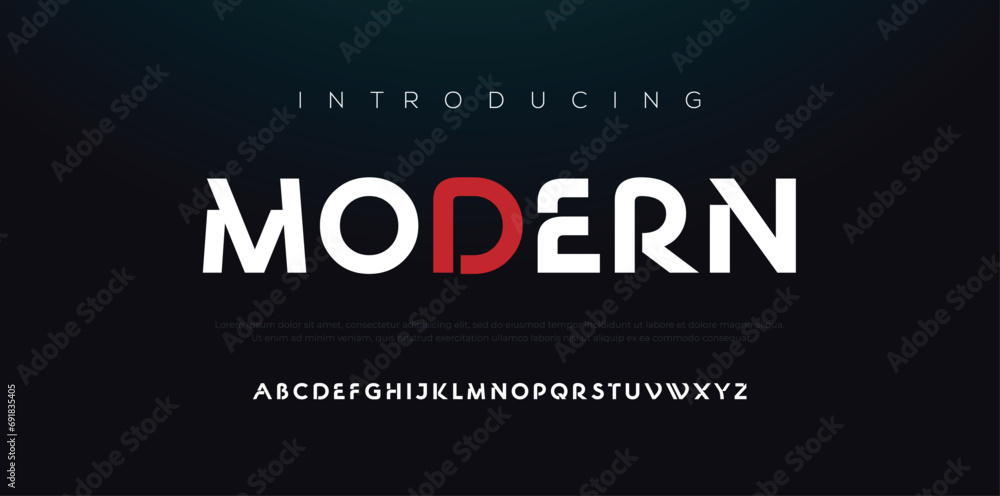 Modern alphabet fonts. Typography minimalist urban digital fashion ...