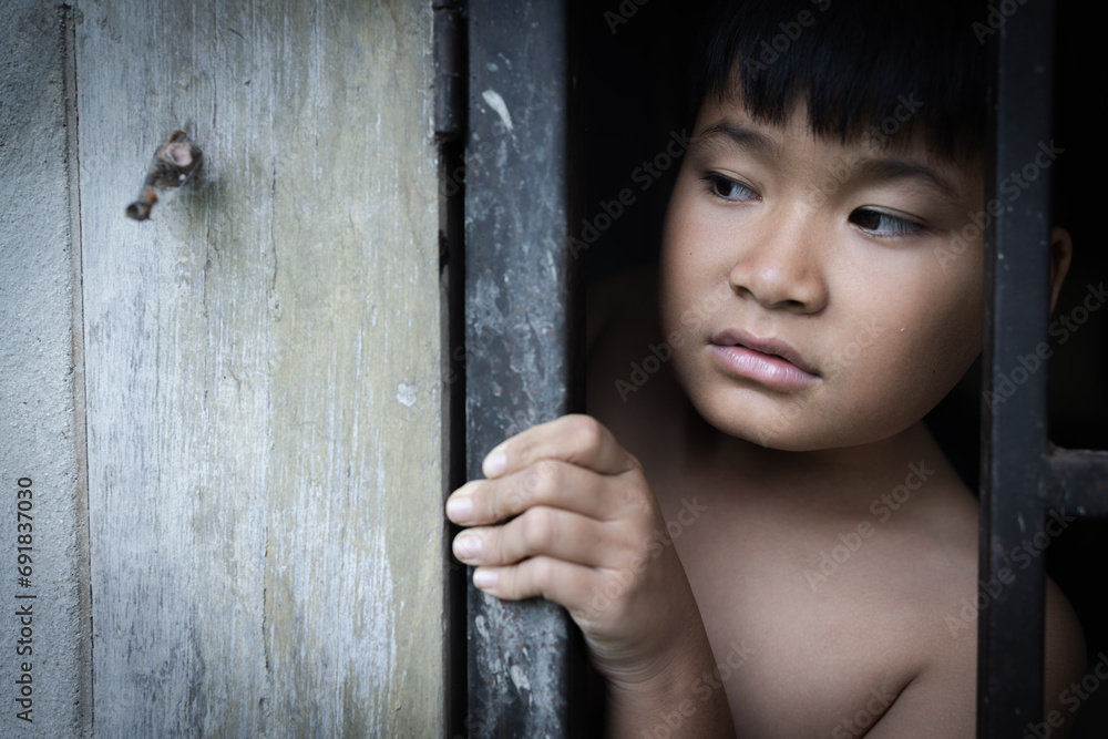 Stop child abusing. Human trafficking and slavery concept. Stop human ...