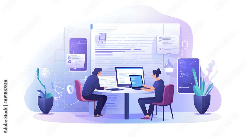 Scrum agile and sprint software development. Scrum project management concept. Software ...