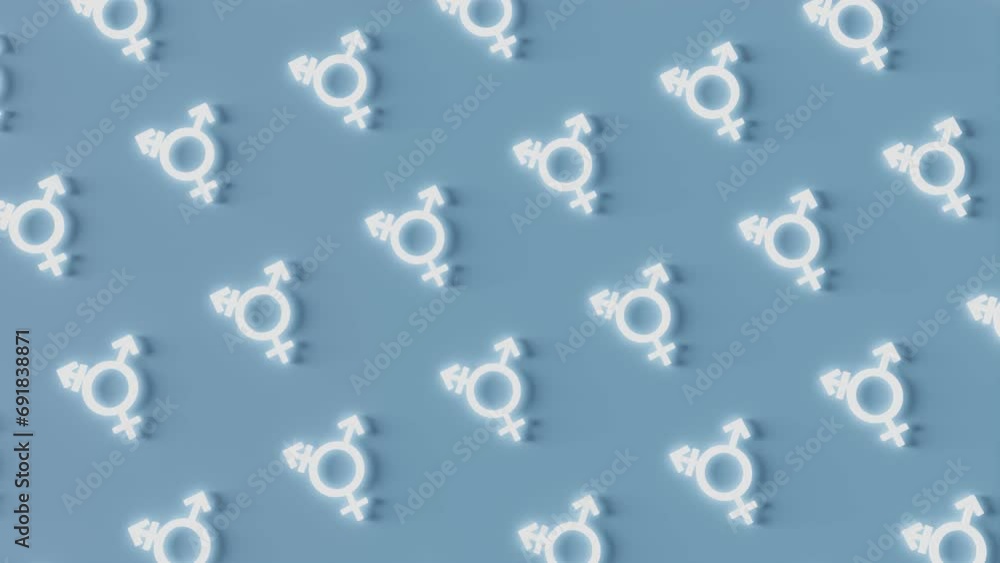 gender male and female logo in 3d rendering animation endless loop in ...