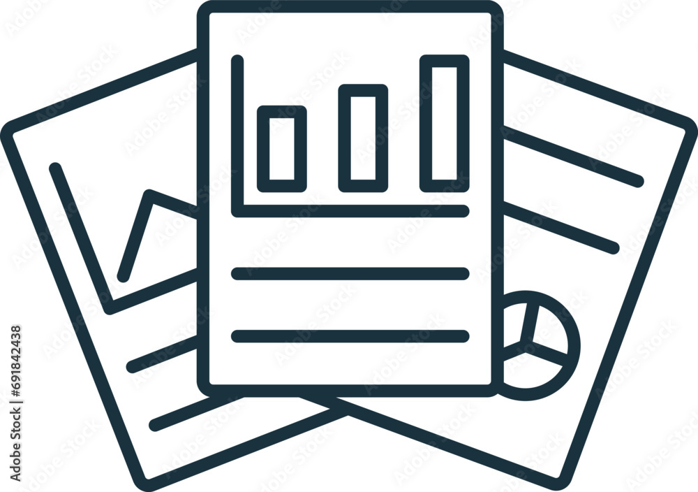 Reports icon. Monochrome simple sign from data analytics collection. Reports icon for logo ...