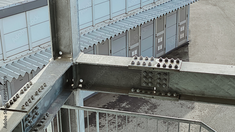 Large steel joint, H-Beam contact - Steel joint,Steel beams production ...