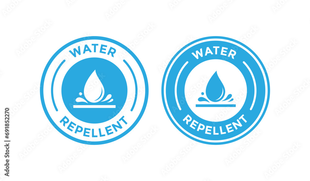 Water repellent vector logo icon badge. Suitable for roduct label Stock ...