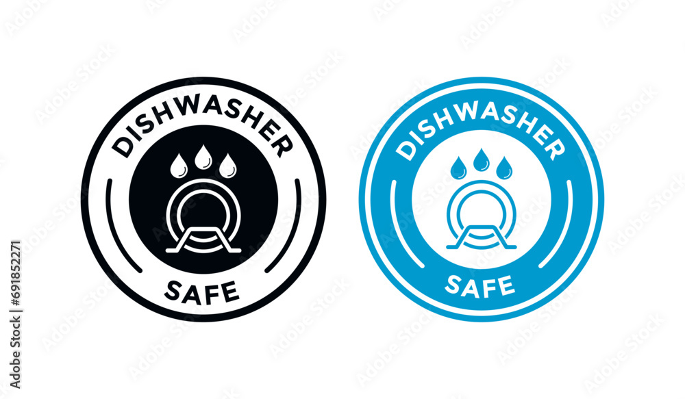 Dishwasher safe circle logo vector template. Suitable for information ...