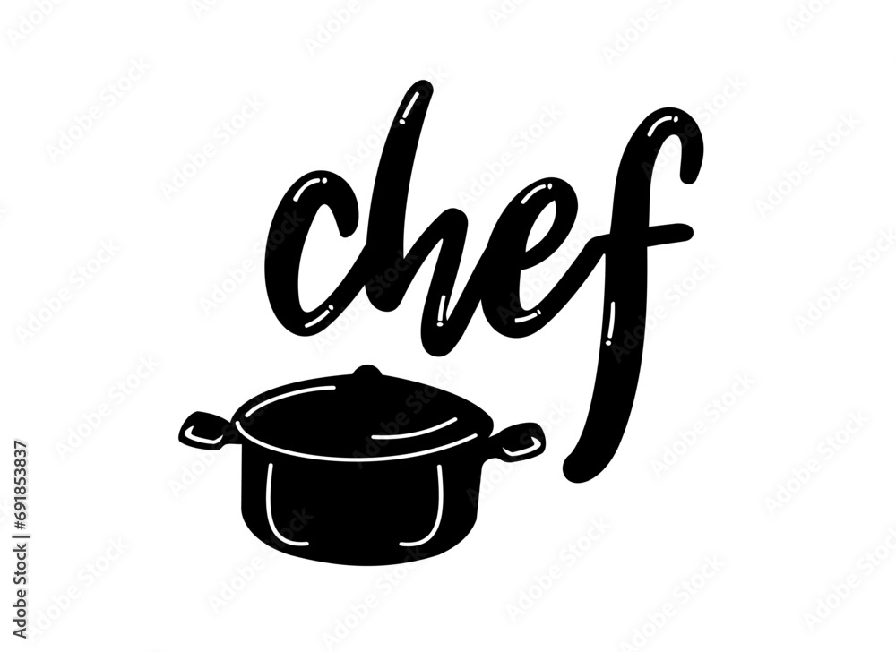Chef vector logo. Design for food poster, flyer, banner, menu ...