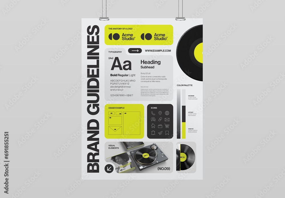 Brand Guidelines Poster Layout Stock Template | Adobe Stock