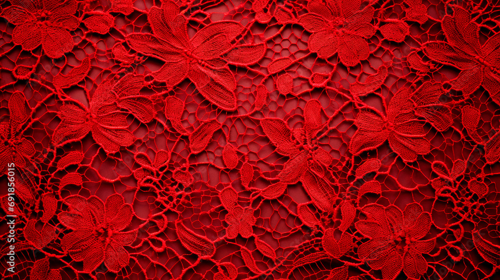 Red lace fabric texture background. Close up of red lace fabric texture ...