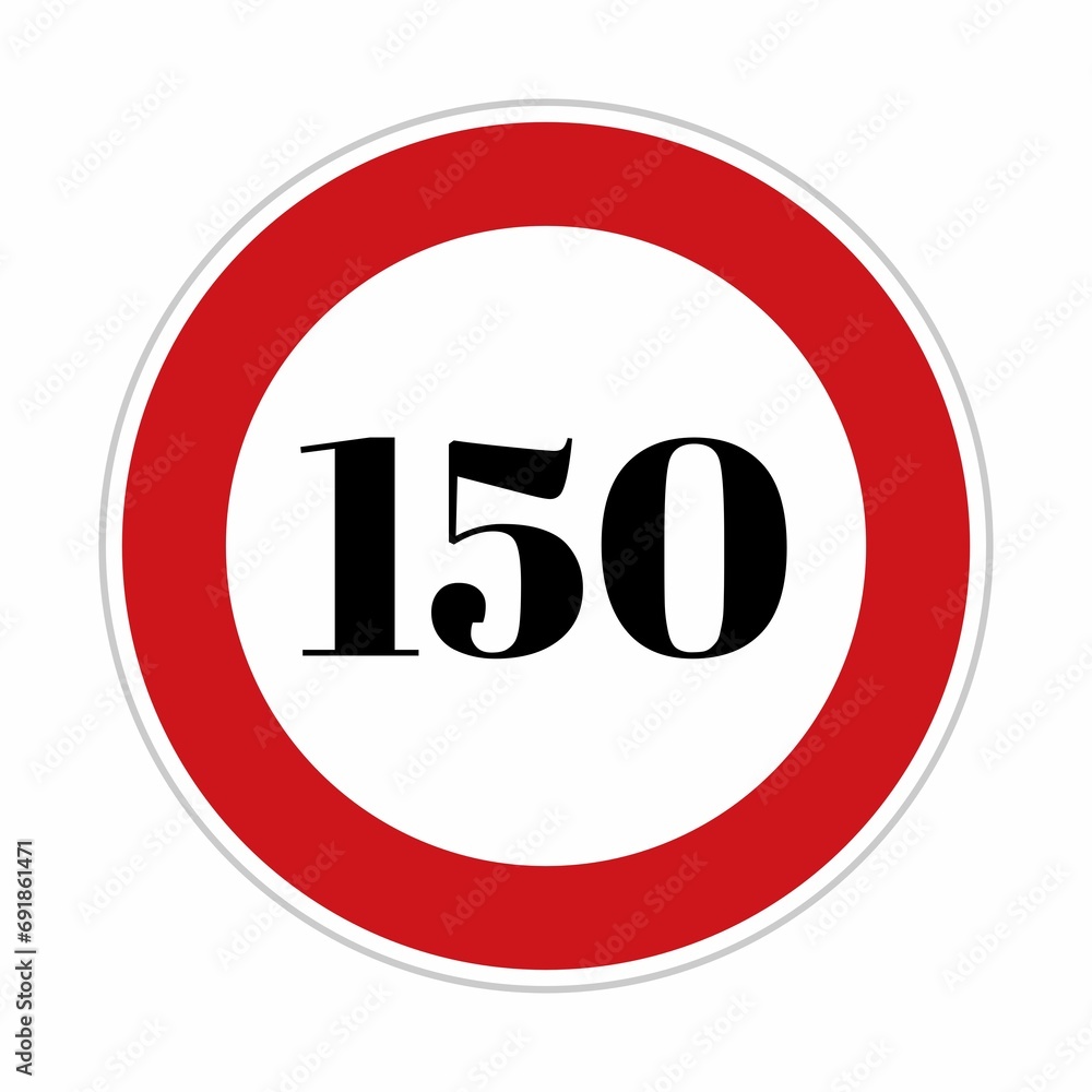 150 speed limit sign board, road side sign board for control speed ...