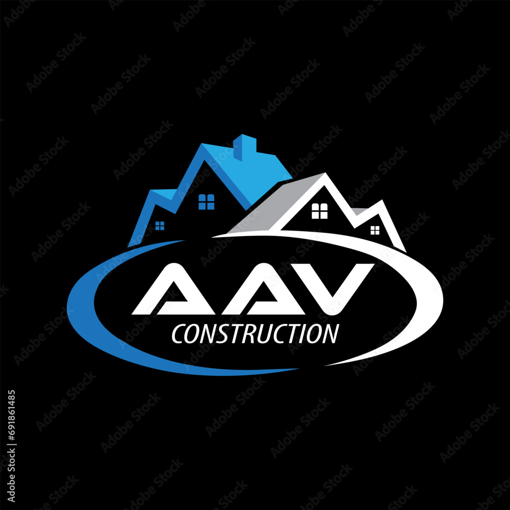 Letter AAV building vector, AAV initial construction. AAV real estate ...
