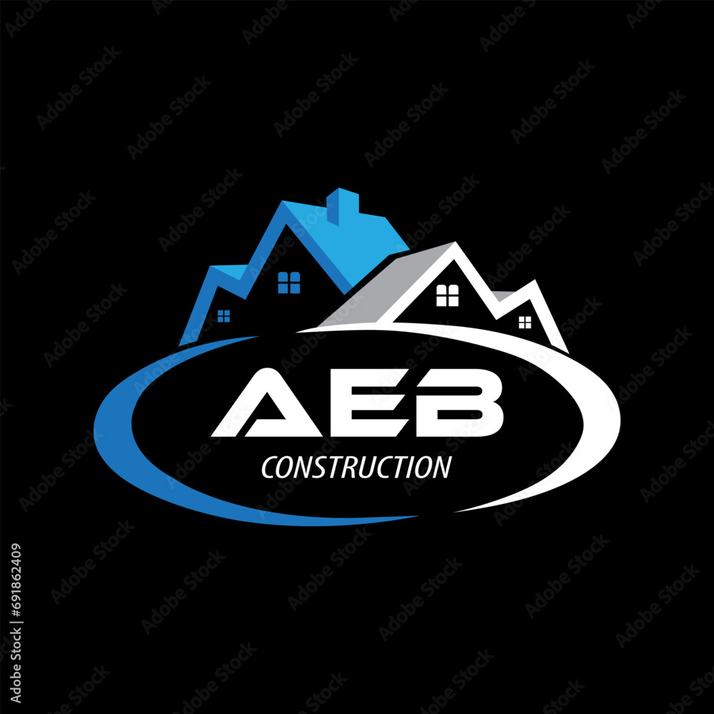 Letter AEB building vector, AEB initial construction. AEB real estate ...