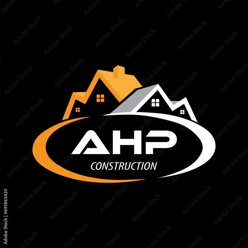 Letter AHP building vector, AHP initial construction. AHP real estate ...