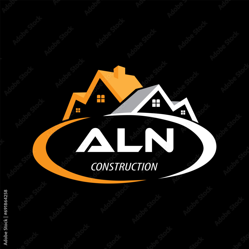 Letter ALN building vector, ALN initial construction. ALN real estate ...