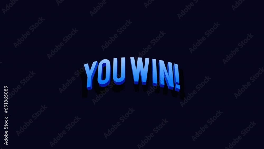 "You win" asset design with blue green red variation. Flashing banner ...