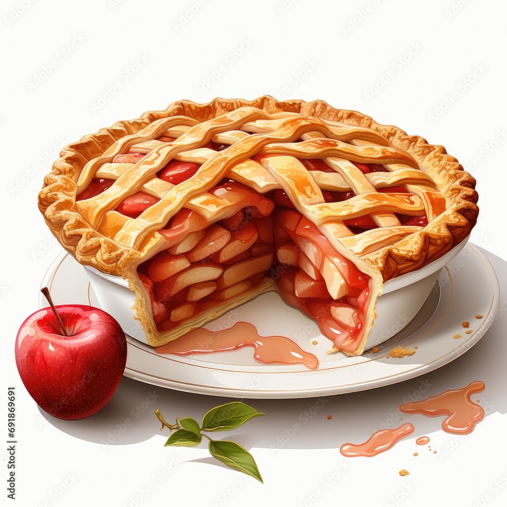 apple pie clipart white background Stock Illustration | Adobe Stock