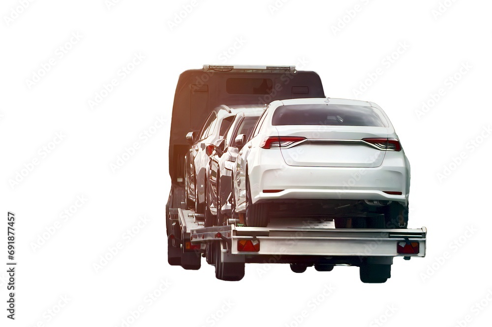 Isolated tow truck on white background. The Tow truck with the broken ...