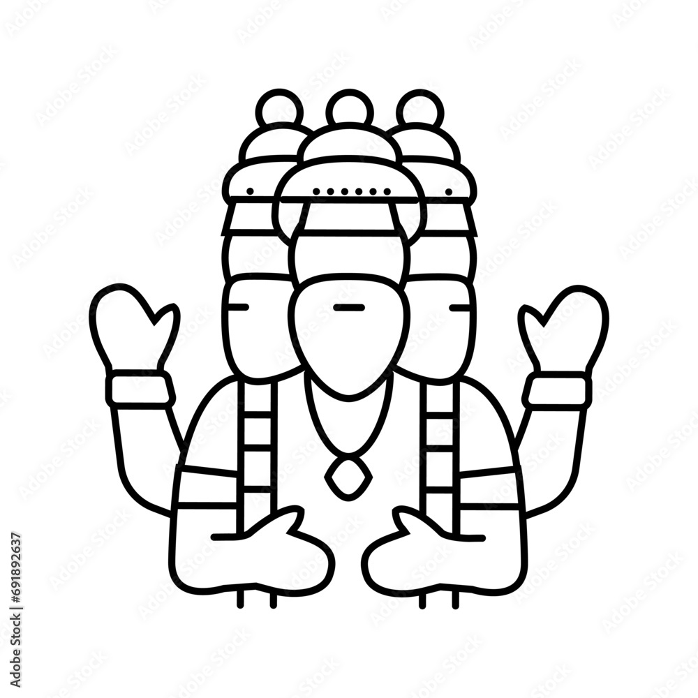 brahma god indian line icon vector. brahma god indian sign. isolated ...