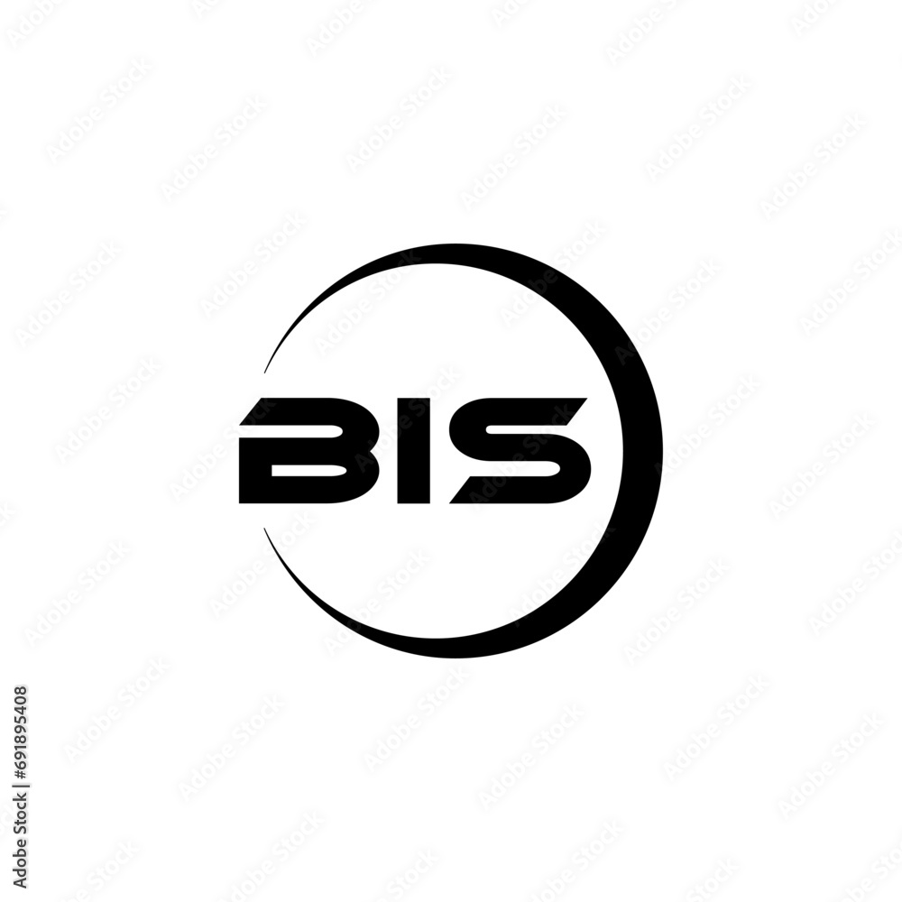 BIS letter logo design with white background in illustrator, cube logo ...