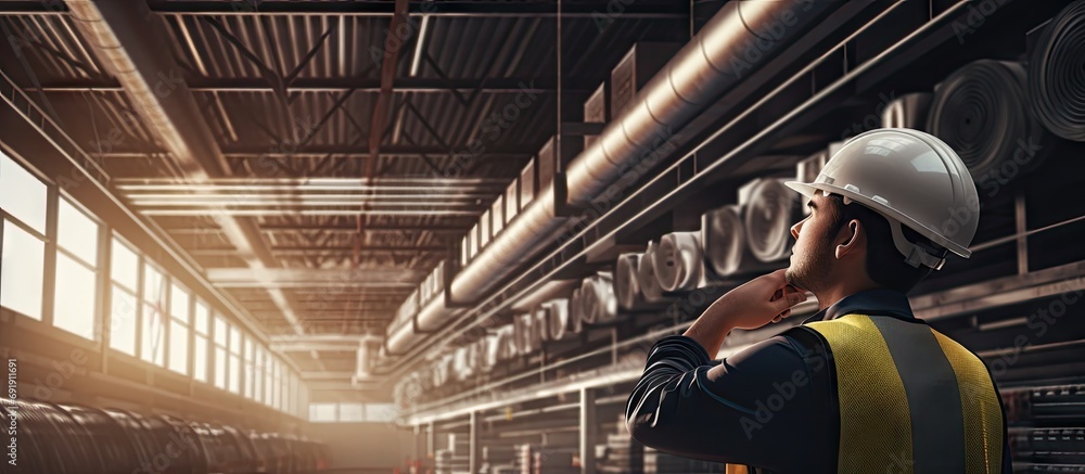 Commercial Warehouse Building Air Circulation System Building Caucasian ...