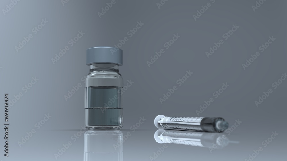 Insulin Syringe and Vial of Liquid: Tools for Diabetes Control Stock ...