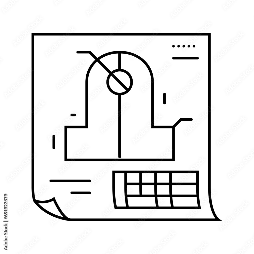 technical drawings architectural drafter line icon vector. technical ...