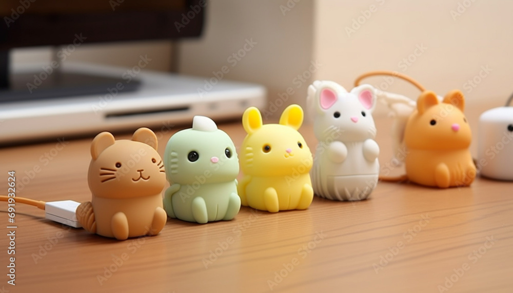Design 3D-printable cable holders shaped like cute animals to keep ...