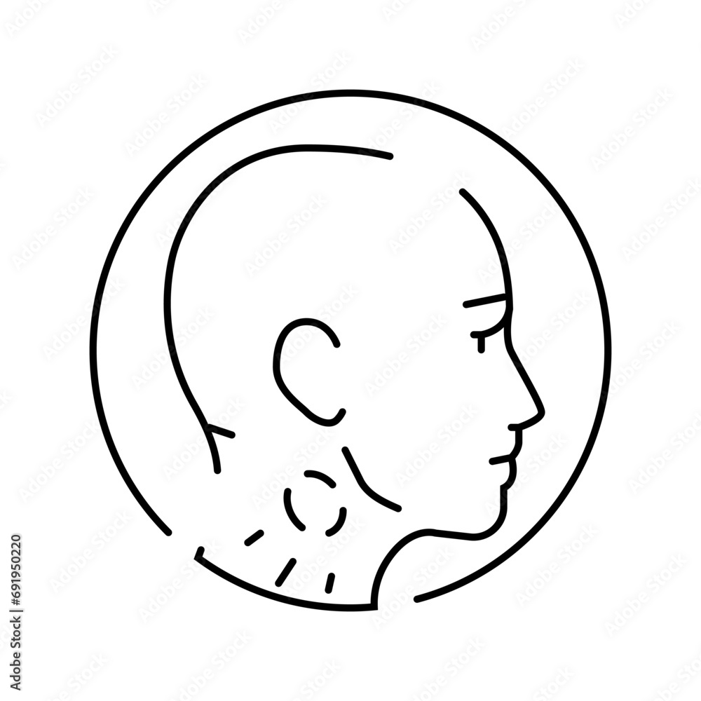 swollen tender glands disease symptom line icon vector. swollen tender ...