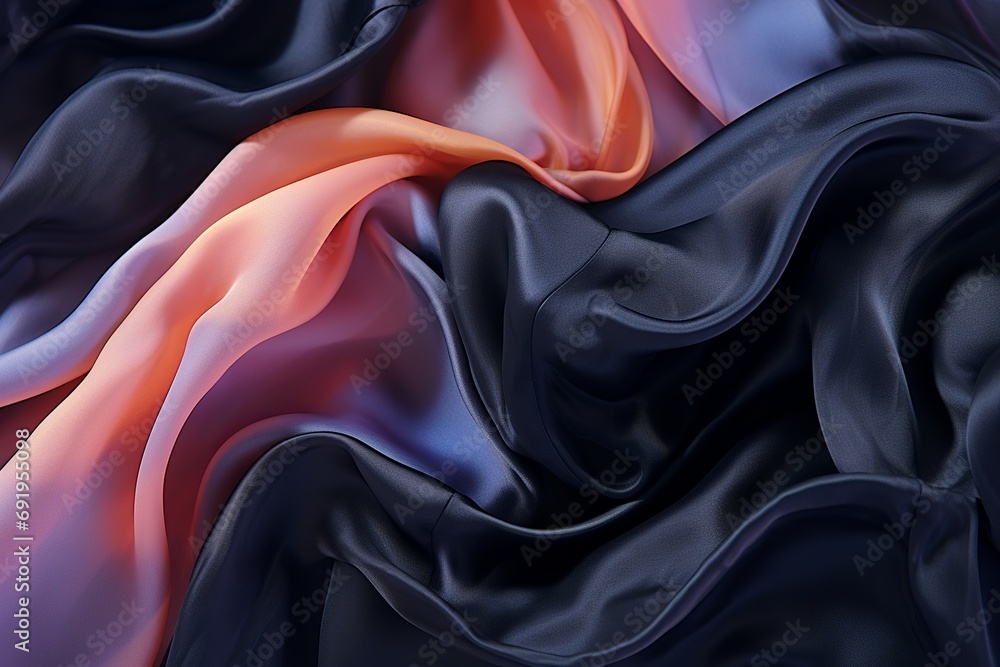 Colored And Matt Black kawaii aesthetic Flowing Fabrics, Fabric Texture ...