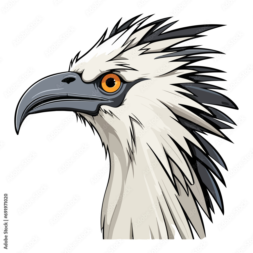 Secretary Bird Portrait Sticker, Secretary Bird head mascot logo ...