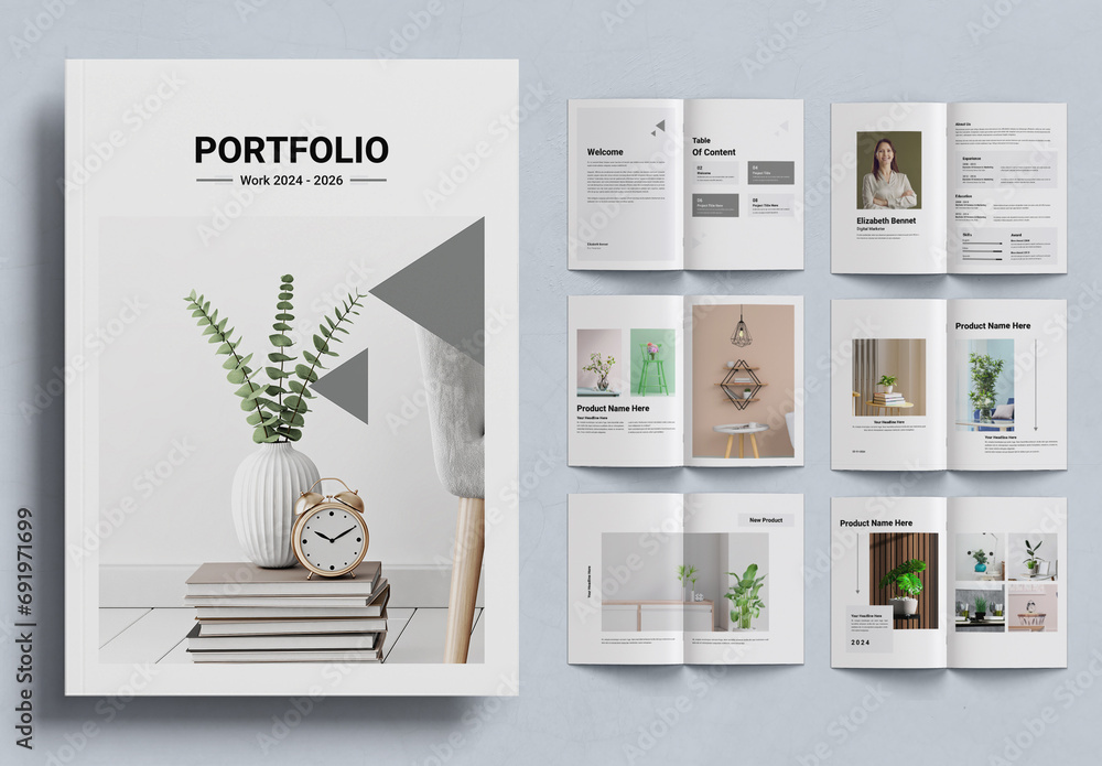Clean and Modern Portfolio Layout Template Stock Template | Adobe Stock