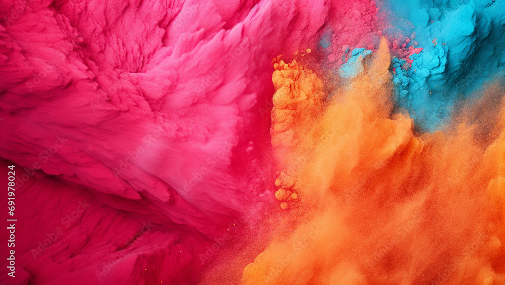 Colorful dust. An explosion of particles of bright colors. Colored ...