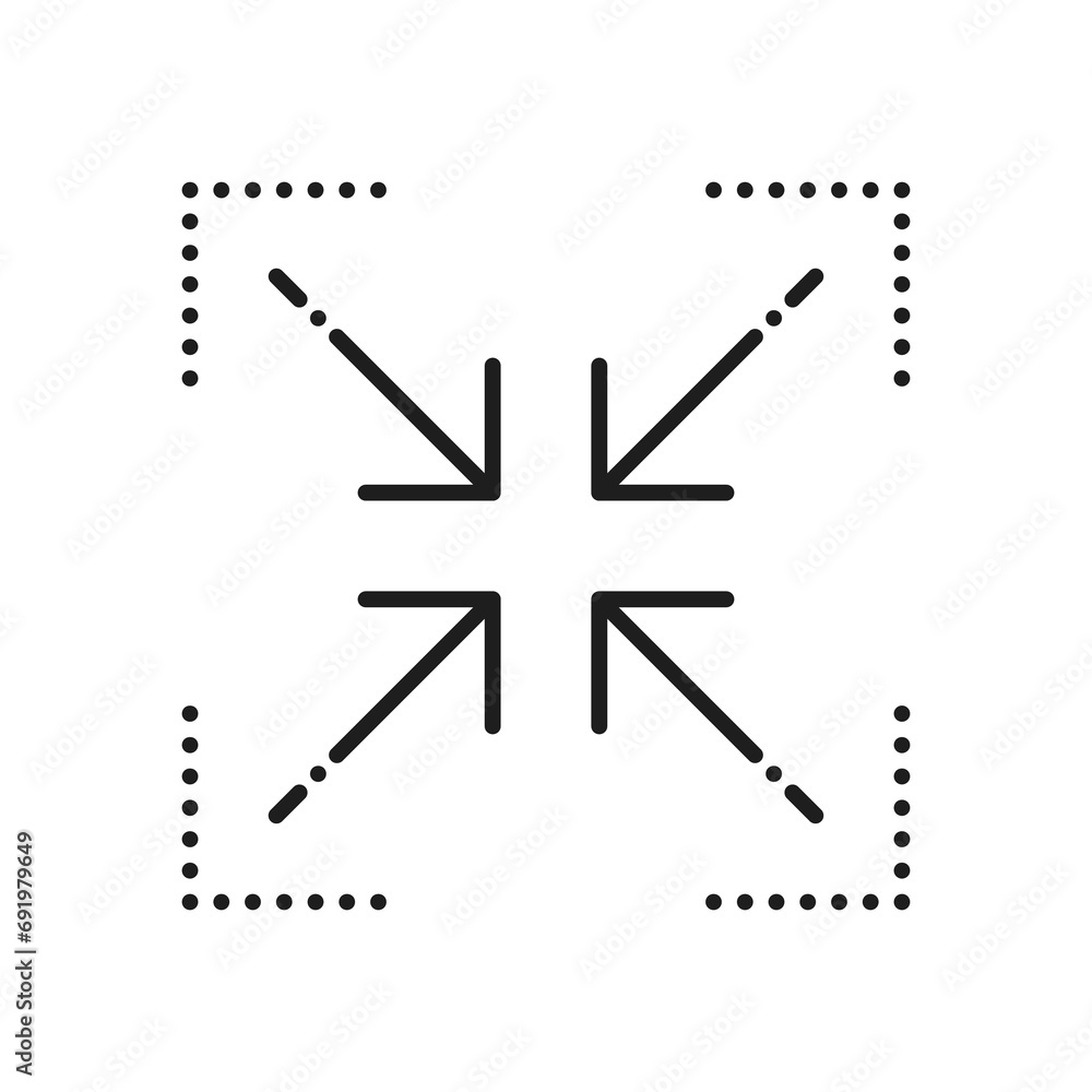 Scale with arrows, scalability window icon Vector dimension sign, arrow changing size, increase ...