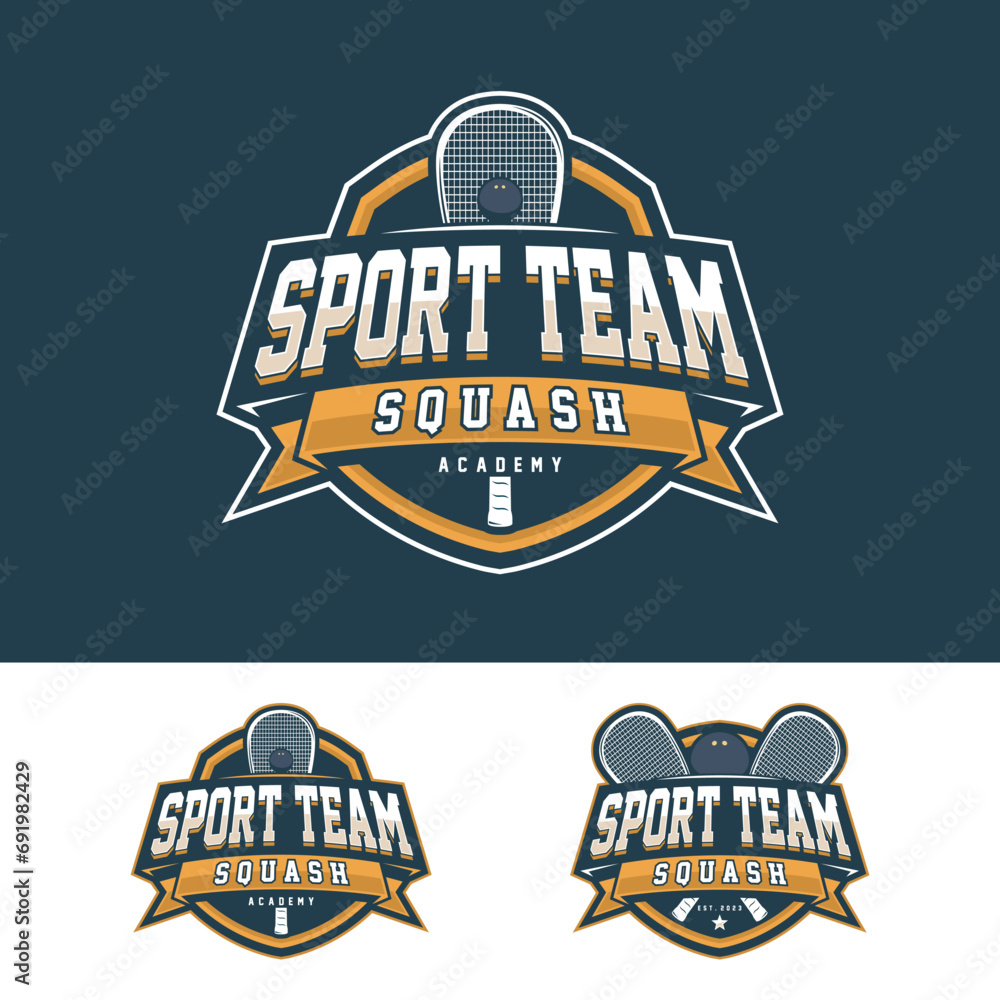 Squash Badge Logo Design Templates. Emblem collection Identity Vector ...