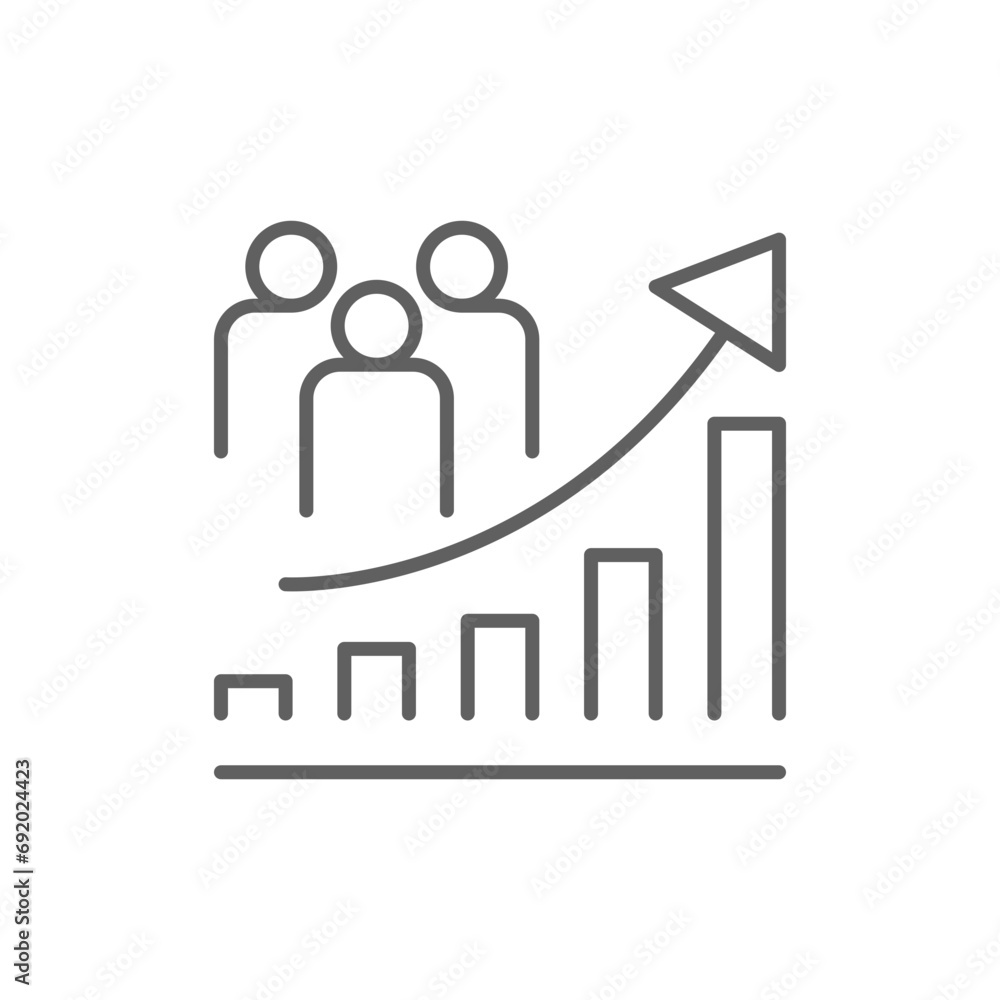 Population growth icon. Simple outline style. Increase social ...