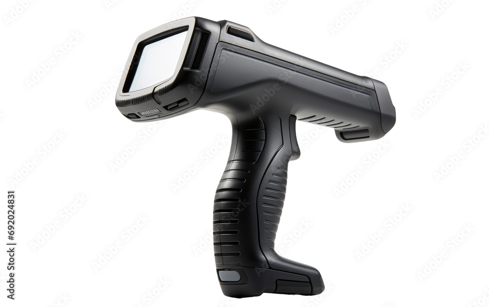 Digital Black Handheld Barcode Scanner on White or PNG Transparent ...