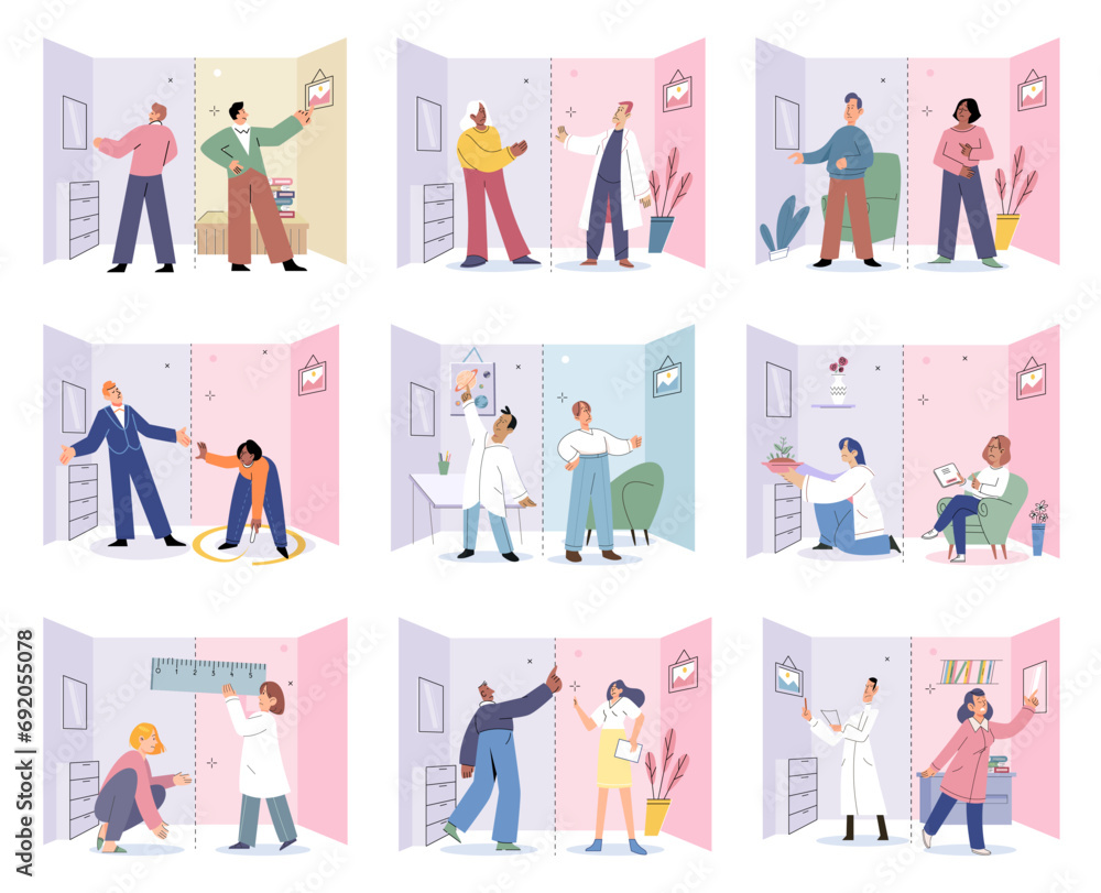 Personal space vector illustration. Maintaining appropriate distance is ...