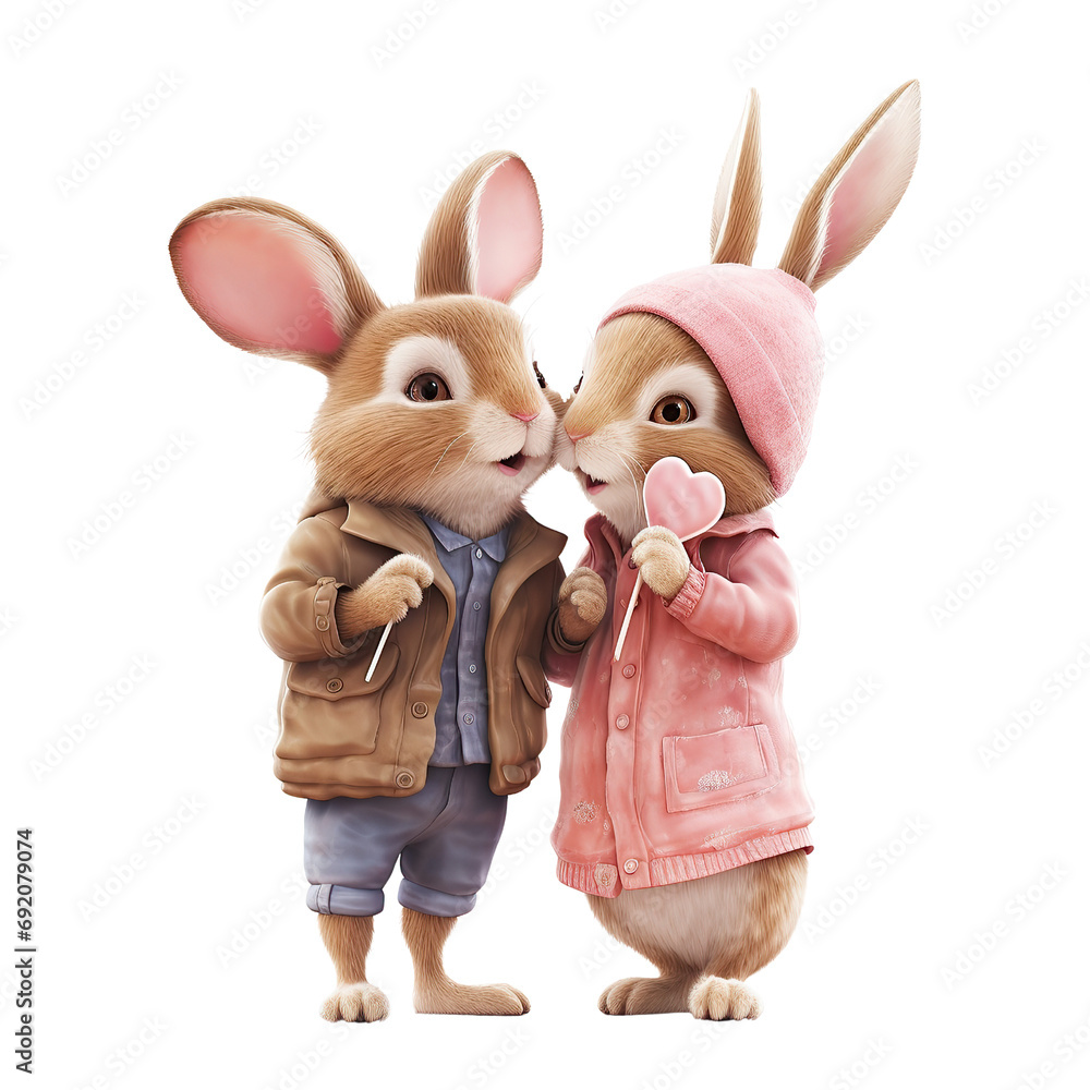 watercolor Love bunny valentine clipart, cute bunny high quality ...