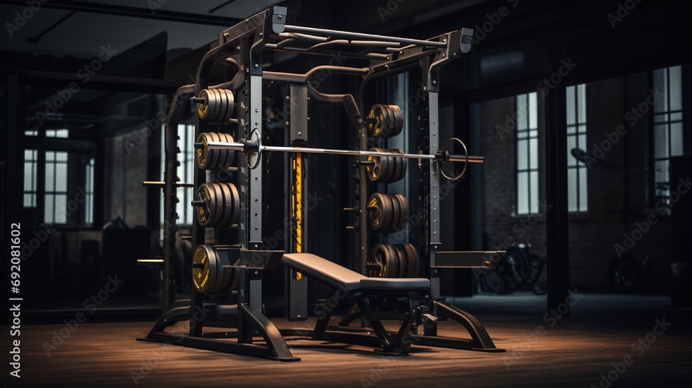 An advanced Smith machine with integrated safety features and ...