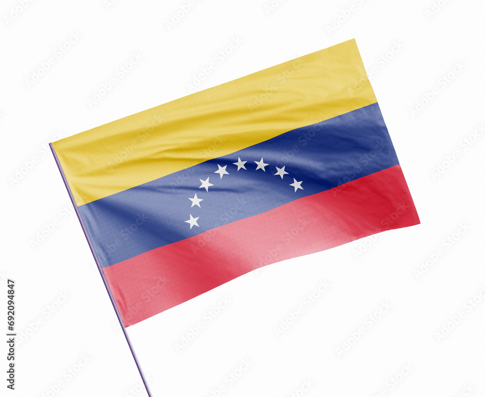 3d illustration flag of Venezuela. Venezuela flag waving isolated on ...