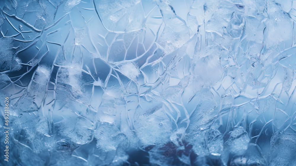Frozen glass texture with crystalline formations and frosty patterns ...