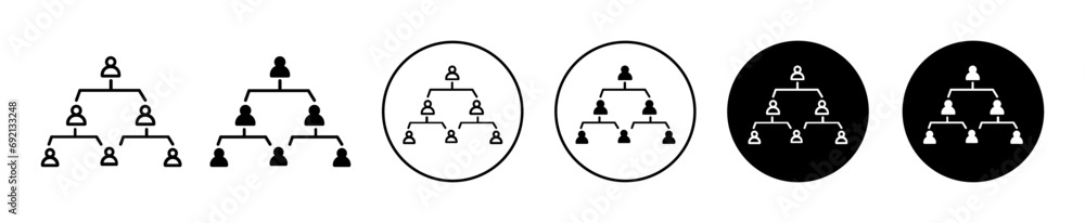 Hierarchical structure icon. top down corporate authority of company ...