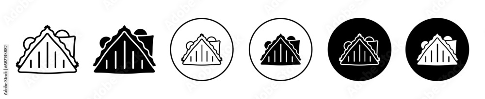 Sandwich icon. vegetable grilled butter sandwich triangle slice with ...